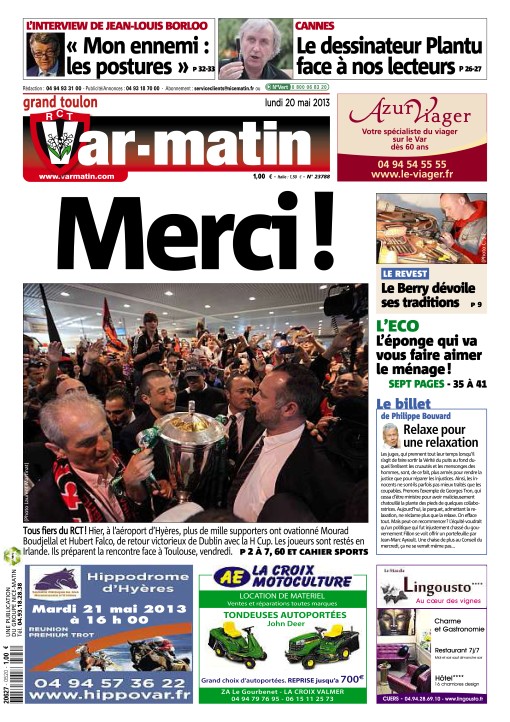 VOTE. Quelle "Une" de Var-matin vous a le plus marqué en 2013? - Nice-Matin